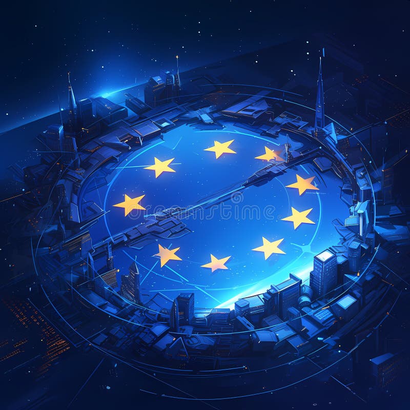 European Digital Services stock illustration. Illustration of flow ...