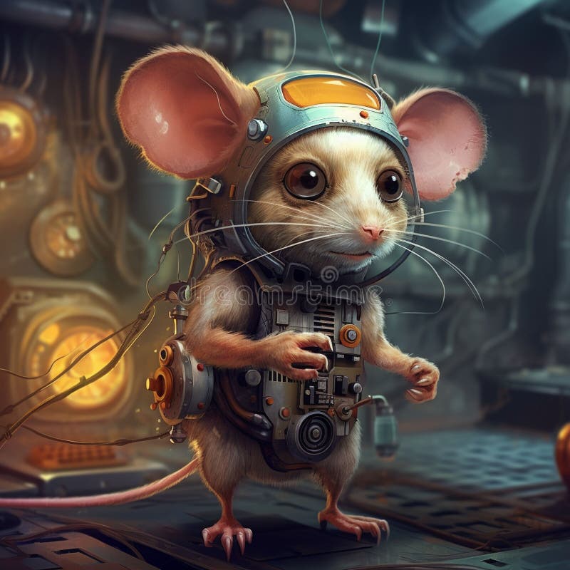 Digital Illustration of Robot Mouse Stock Illustration - Illustration ...