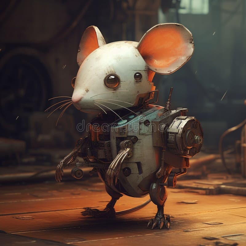 Digital Illustration of Robot Mouse Stock Illustration - Illustration ...