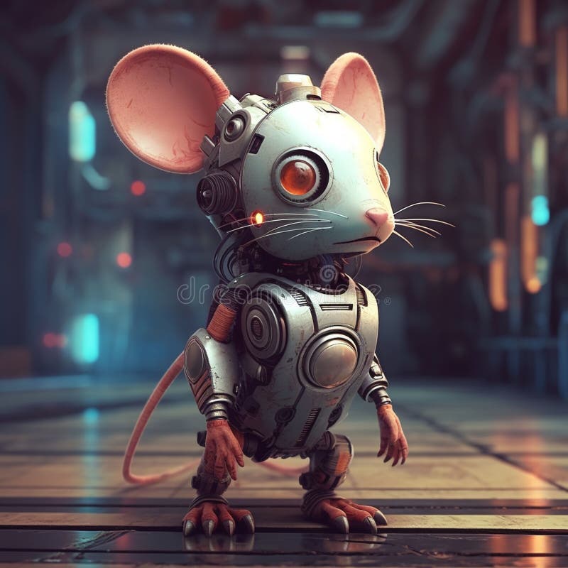 Digital Illustration of Robot Mouse Stock Illustration - Illustration ...