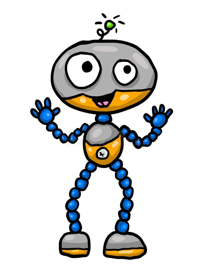 Red Happy Robot stock illustration. Illustration of digital - 123639343