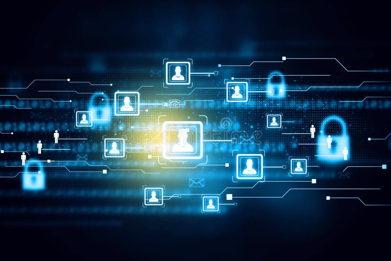 Secure network concept stock illustration. Illustration of modern ...