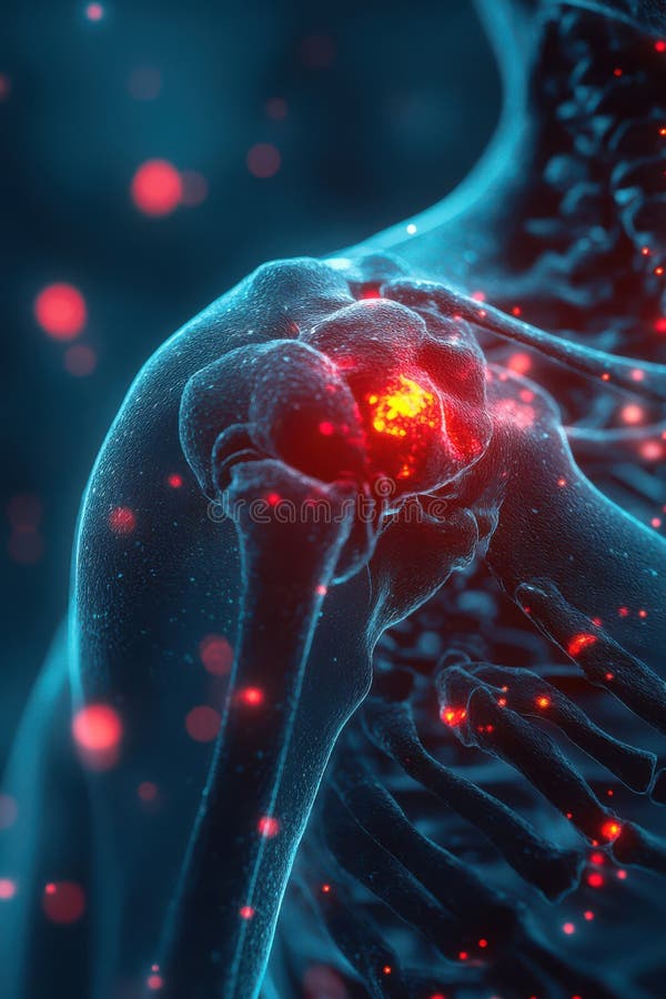 Digital Illustration of a Shoulder Joint Experiencing Pain with ...