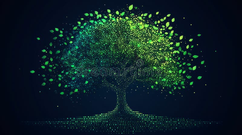 A Digital Illustration Showcases an Abstract Tree of Knowledge Adorned ...