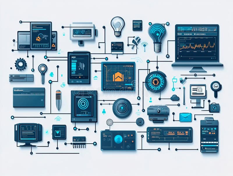 A Digital Illustration Showcases an Intricate, Interconnected Network ...