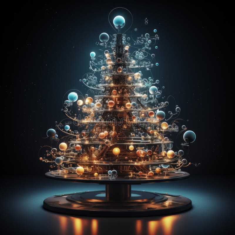 High-Tech Holiday Tree: the Future of Christmas Decor Stock ...