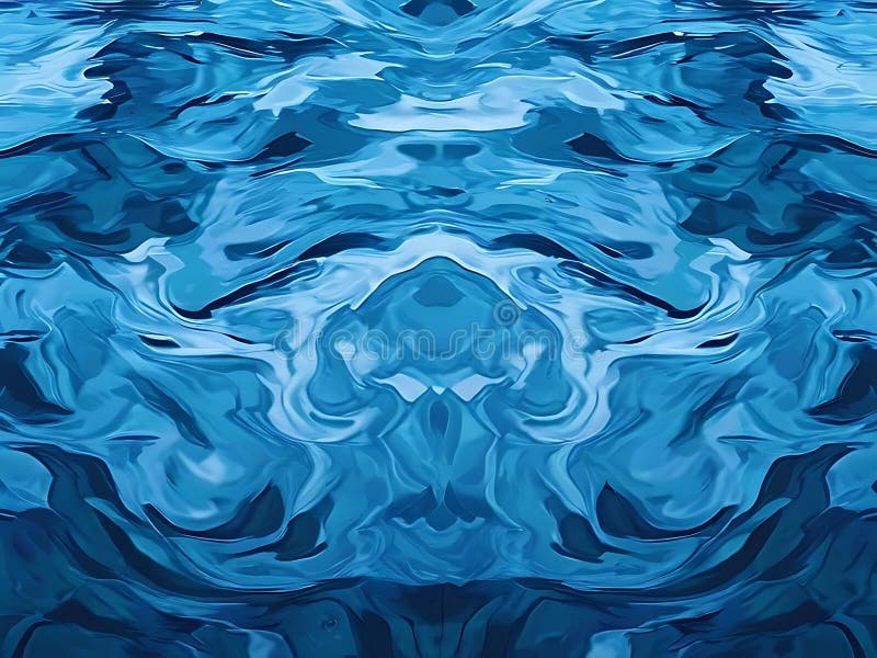 Abstract Blue Swirls with Symmetrical Pattern Stock Illustration ...