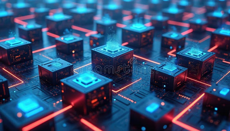 Digital Illustration Showcasing Advanced Container Management Modern ...