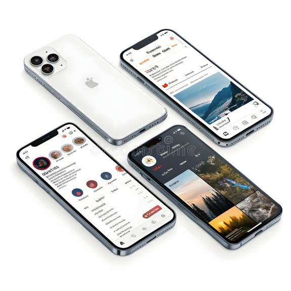 Modern Smartphone Interface Displaying Social Media Applications Stock ...