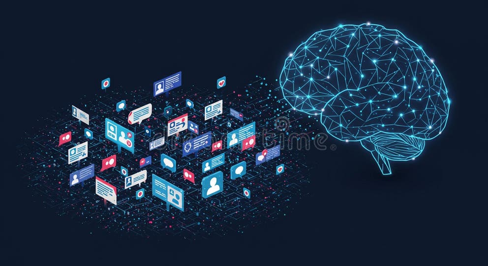 Glowing Wireframe Digital Brain Stock Illustrations – 1,898 Glowing ...