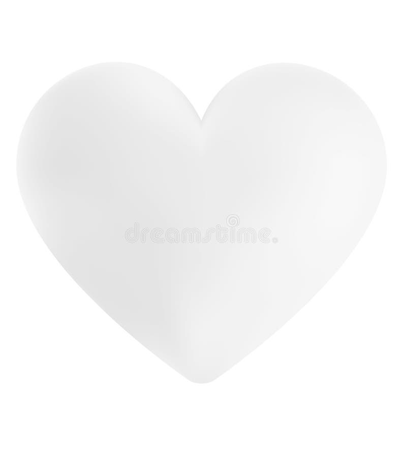 Digital Illustration of a Simple White Heart Stock Illustration ...