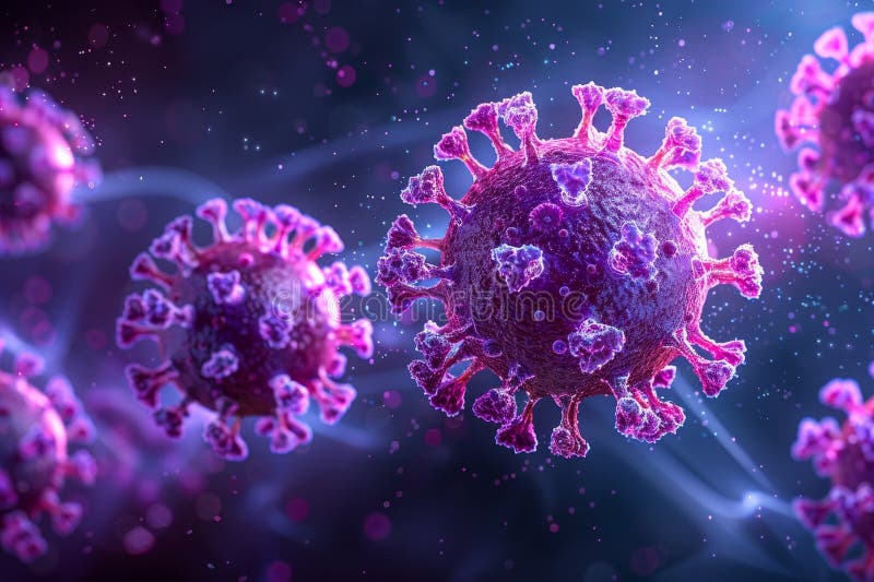 Close-Up View of a Coronavirus Particle Stock Illustration ...