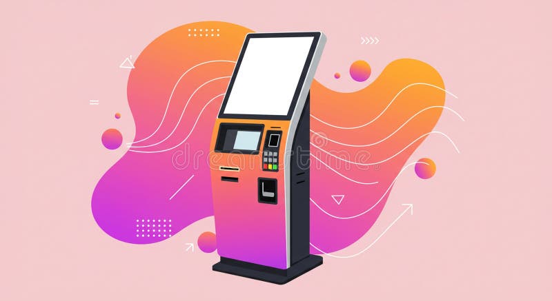 A Digital Illustration of a Sleek, Modern Kiosk with a Touchscreen ...