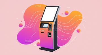 A Digital Illustration of a Sleek, Modern Kiosk with a Touchscreen ...