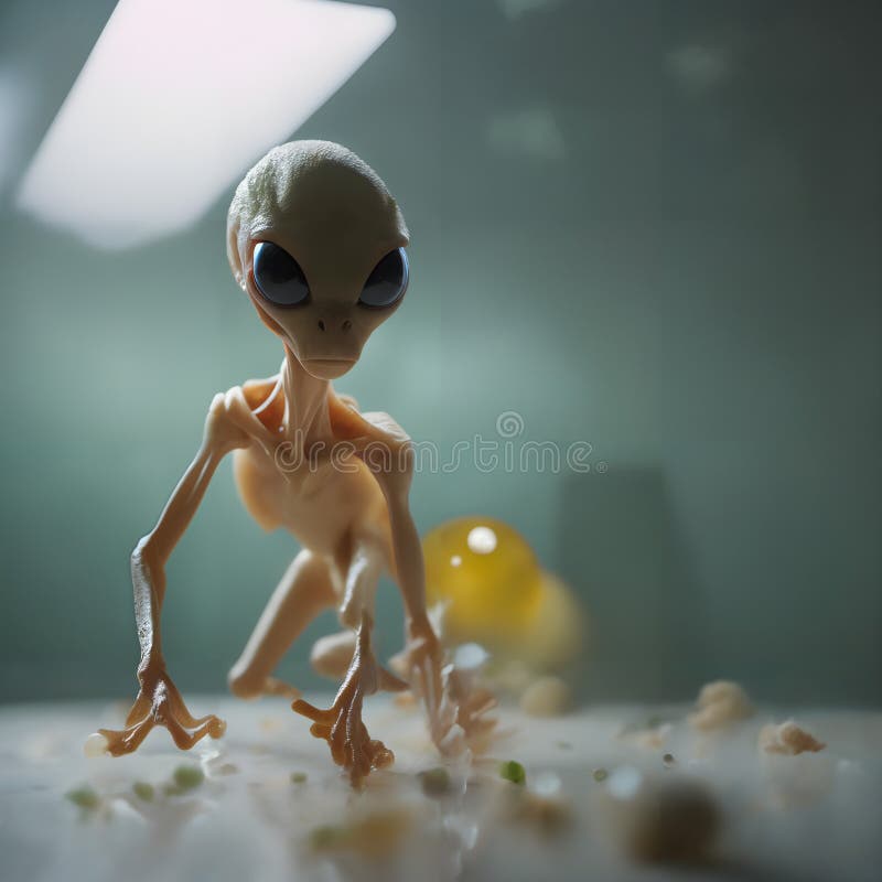 A Digital Illustration of a Small Alien Creature. Stock Illustration ...