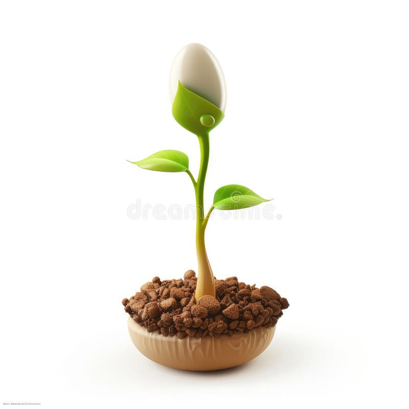 New Life Sprout: a Seedling Emerging from Soil Stock Illustration ...
