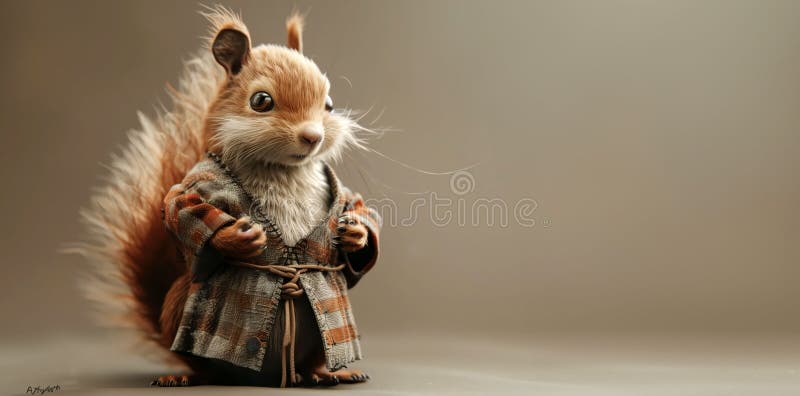 Digital Illustration of a Squirrel Dressed in a Fashionable Outfit ...