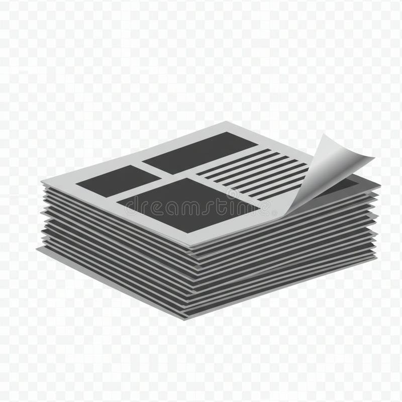 A Stack of Newspapers with Headlines. Generative AI Stock Illustration ...