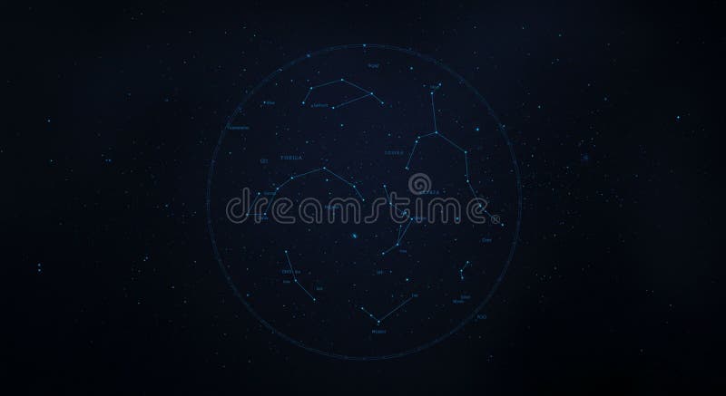 A Digital Illustration of a Starry Night Sky Features Several ...