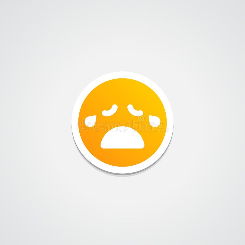 Emoji Crying Face Sticker stock illustration. Illustration of crying ...