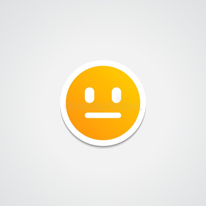 Emoji Neutral Sticker stock illustration. Illustration of neutral ...