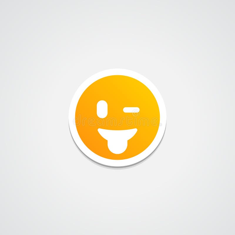 Emoji Winking Sticker stock illustration. Illustration of smiley ...
