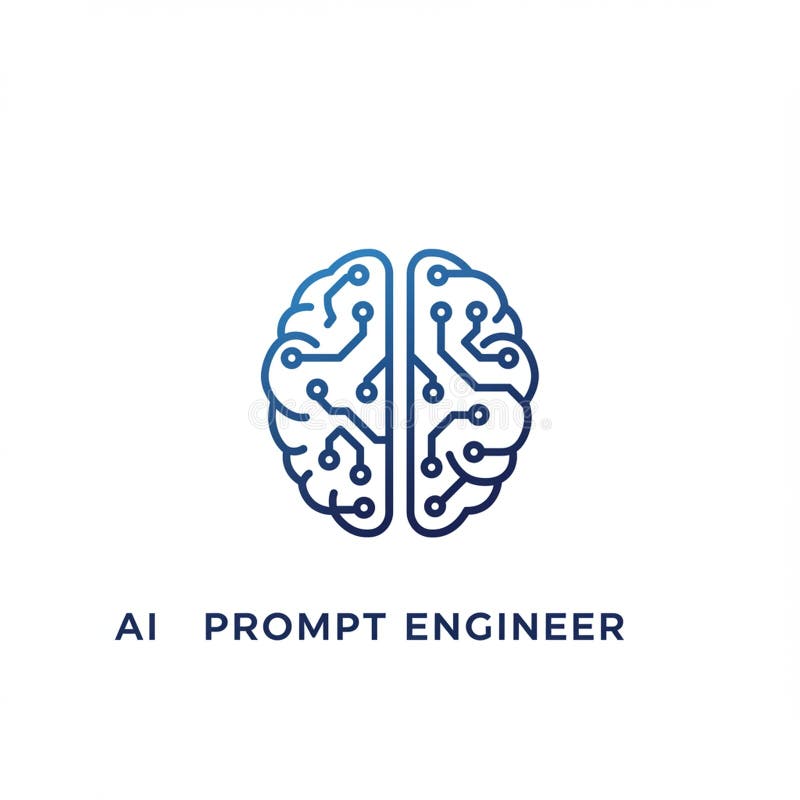 Digital Illustration of a Stylized Brain Divided into Two Hemispheres ...