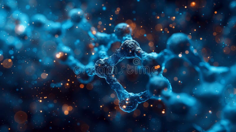 Abstract Representation of a DNA Molecule in Blue Hues Stock ...