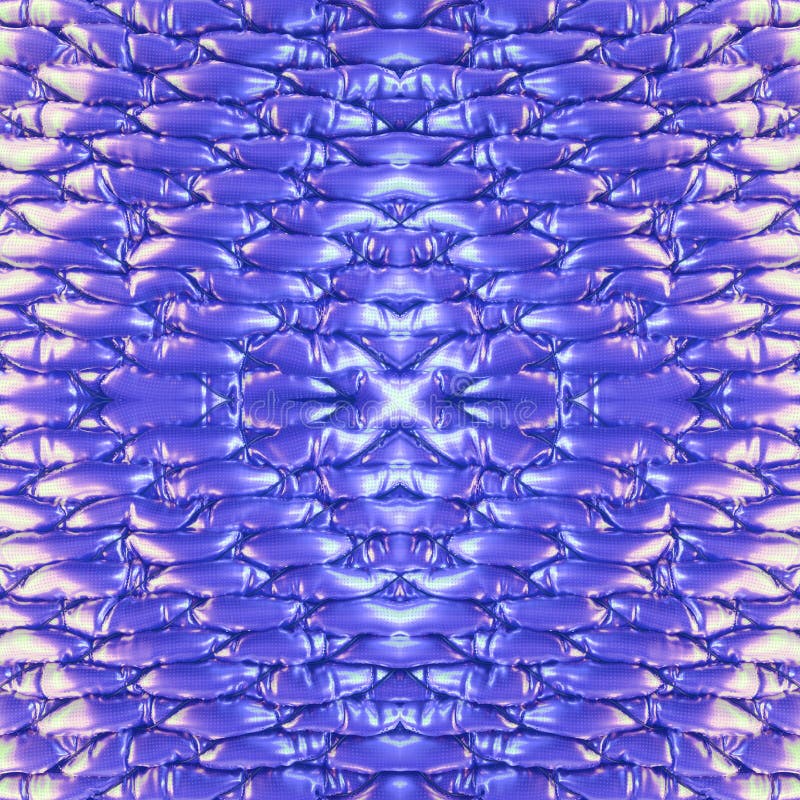 Digital Illustration of a Symmetrical Pattern of Inflated Metallized ...
