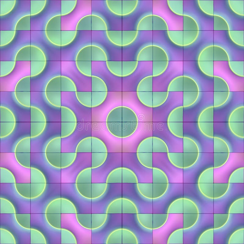 Digital Illustration of a Symmetrical Pattern of Repeating Colored ...