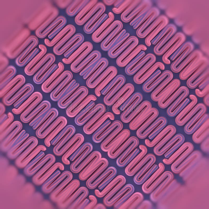 Digital Illustration with Symmetrical and Repeating Wave Pattern. 3d ...