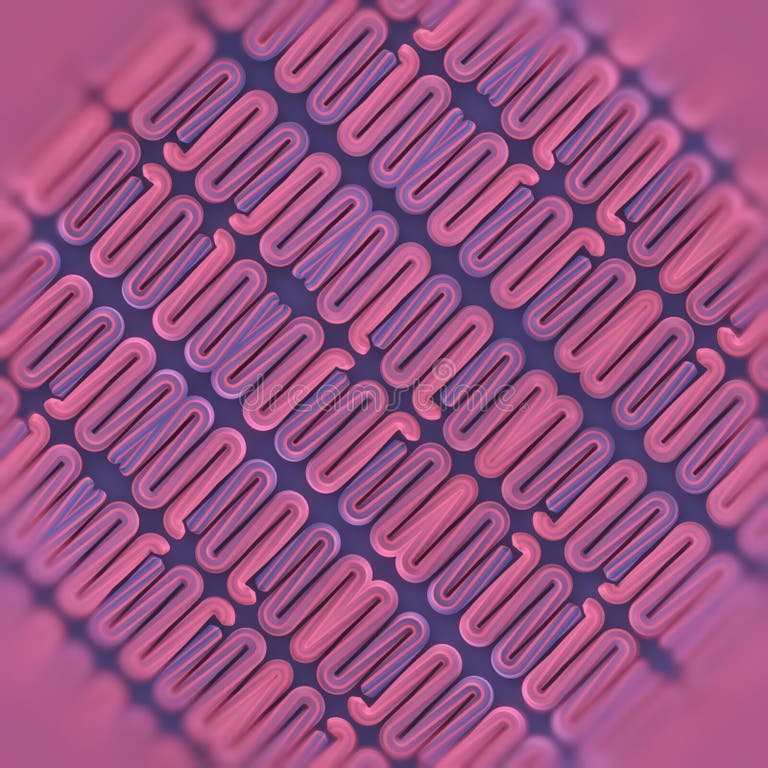 Digital Illustration with Symmetrical and Repeating Wave Pattern. 3d ...