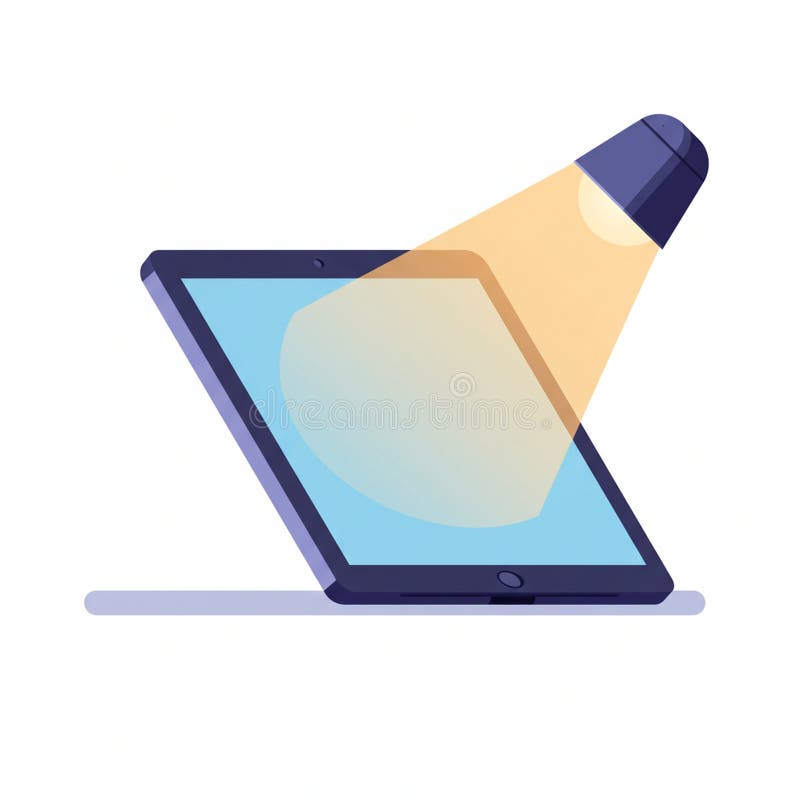 A Digital Illustration of a Tablet or Smartphone Angled Diagonally ...
