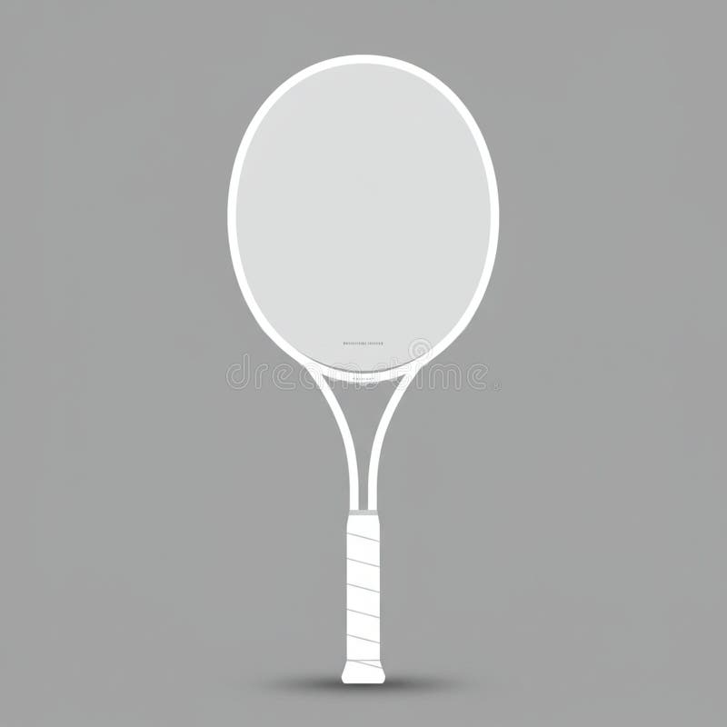 A Digital Illustration of a Tennis Racket with a Simple White Outline ...