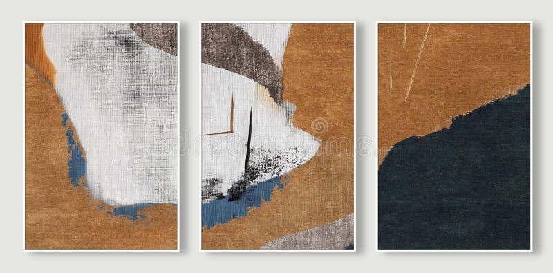 Digital Illustration of Three Frames with Abstract Oil Painting Art for ...