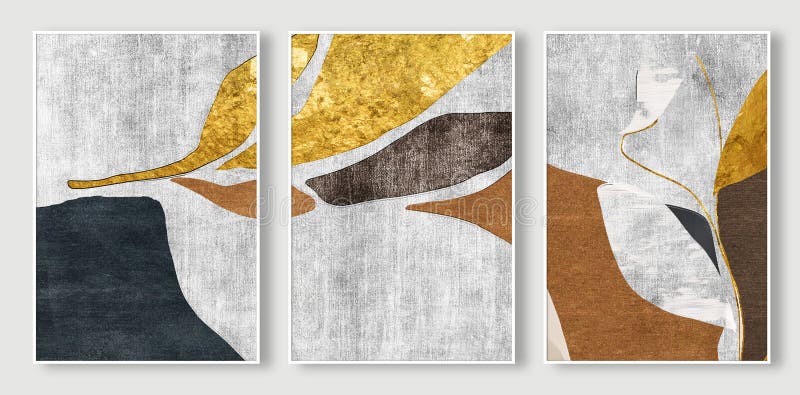 Digital Illustration of Three Frames with Abstract Oil Painting Art for ...