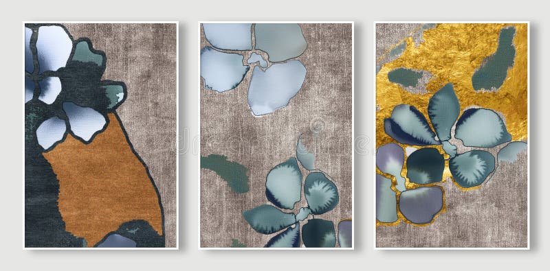 Digital Illustration of Three Frames with Abstract Oil Painting Art for ...