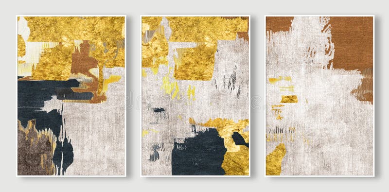 Digital Illustration of Three Frames with Abstract Oil Painting Art for ...