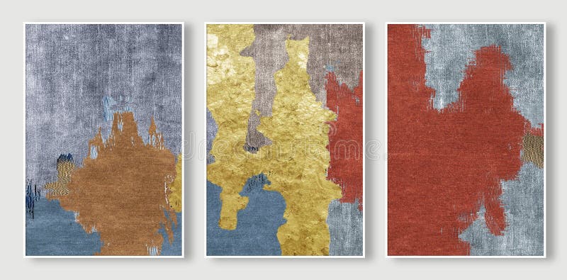 Digital Illustration of Three Frames with Abstract Oil Painting Art for ...