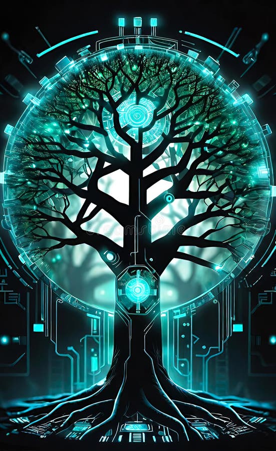A Digital Illustration of a Tree with Branches Seamlessly Integrated ...