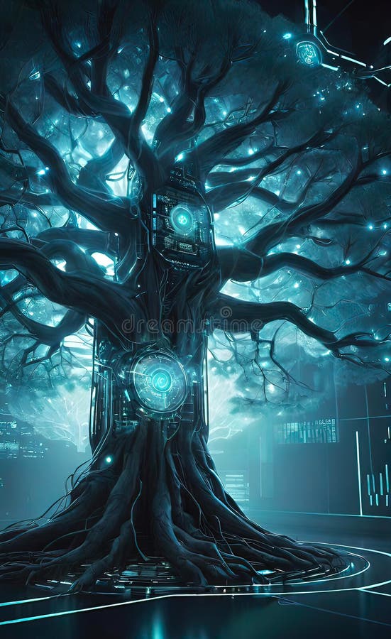 A Digital Illustration of a Tree with Branches Seamlessly Integrated ...