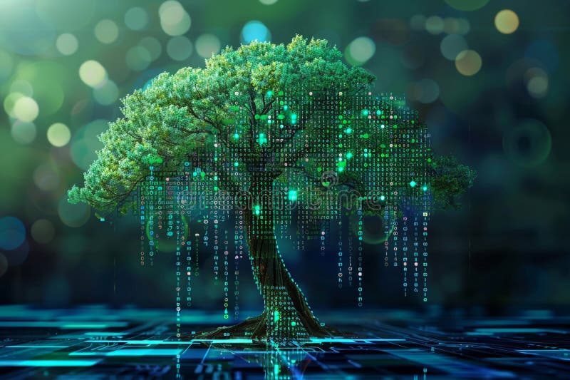 A Digital Illustration of a Tree with Branches Seamlessly Integrated ...