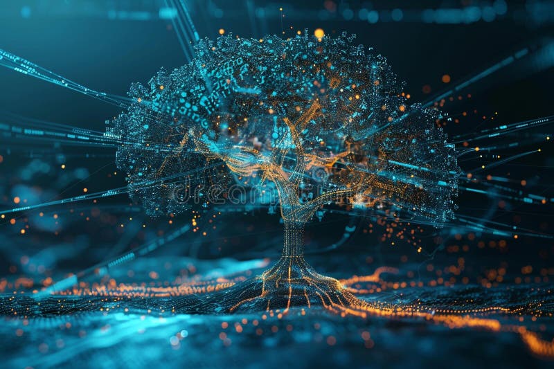 A Digital Illustration of a Tree with Branches Seamlessly Integrated ...