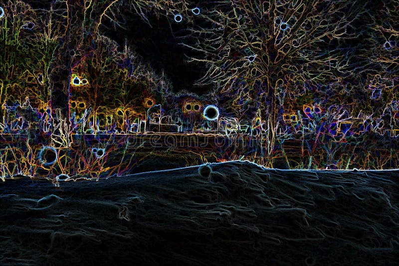 Digital Trees Postcard Background Effect Stock Image - Image of cartoon ...