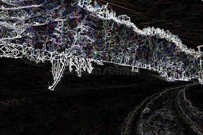 Digital Trees Postcard Background Effect Stock Image - Image of ...