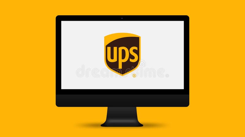 Digital Illustration of a UPS Logo Displayed on a Computer Screen ...