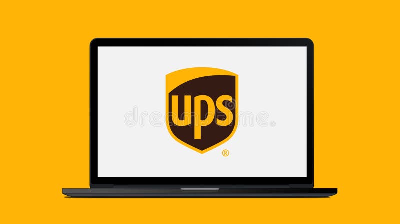 Digital Illustration of a UPS Logo Displayed on a Computer Screen ...