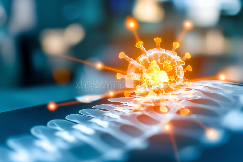 A Digital Illustration of Virus Interacting with Human Spine ...
