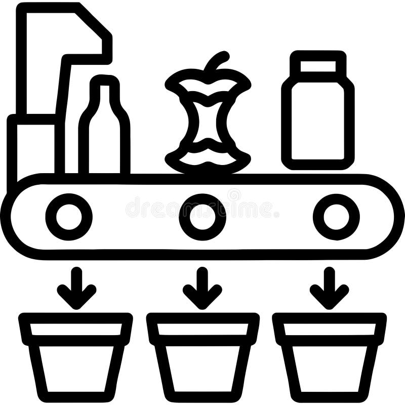 Waste Sorting Conveyor Belt Outline Vector AI Generated Stock Image ...
