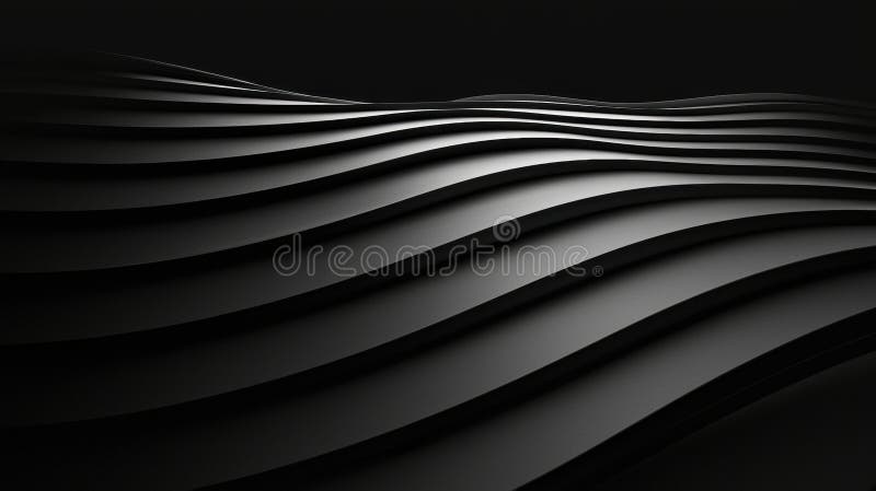 A Digital Illustration of a Wave-like Pattern in Black and White. Stock ...
